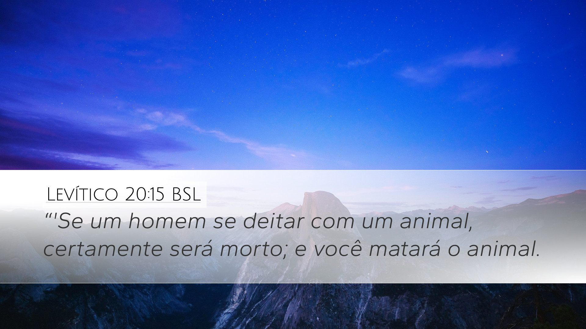 Levítico 20:15 BSL Desktop Wallpaper - “'Se um homem se deitar com um ...