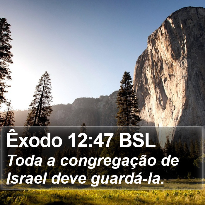 Êxodo 12:47 BSL - Toda a congregação de Israel deve