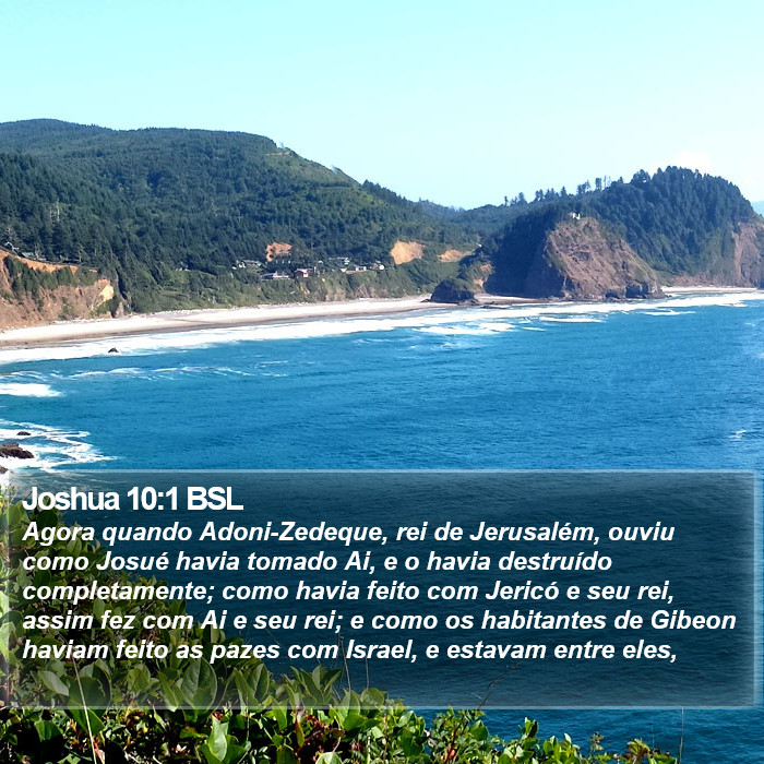 Joshua 10:1 BSL - Agora quando Adoni-Zedeque, rei de Jerusalém,