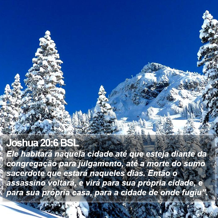 Joshua 20:6 BSL - Ele habitará naquela cidade até que esteja