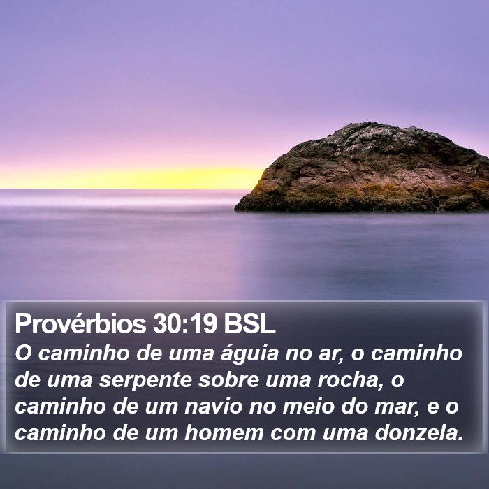 Provérbios 30:19 BSL - O caminho de uma águia no ar, o caminho de uma