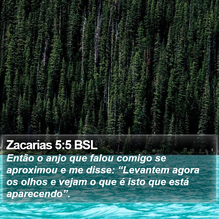 Zacarias 5:5 BSL - Então o anjo que falou comigo se aproximou e me