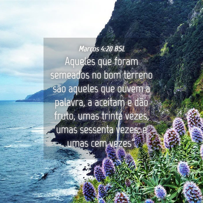 Marcos 4:20 BSL - Aqueles que foram semeados no bom terreno são